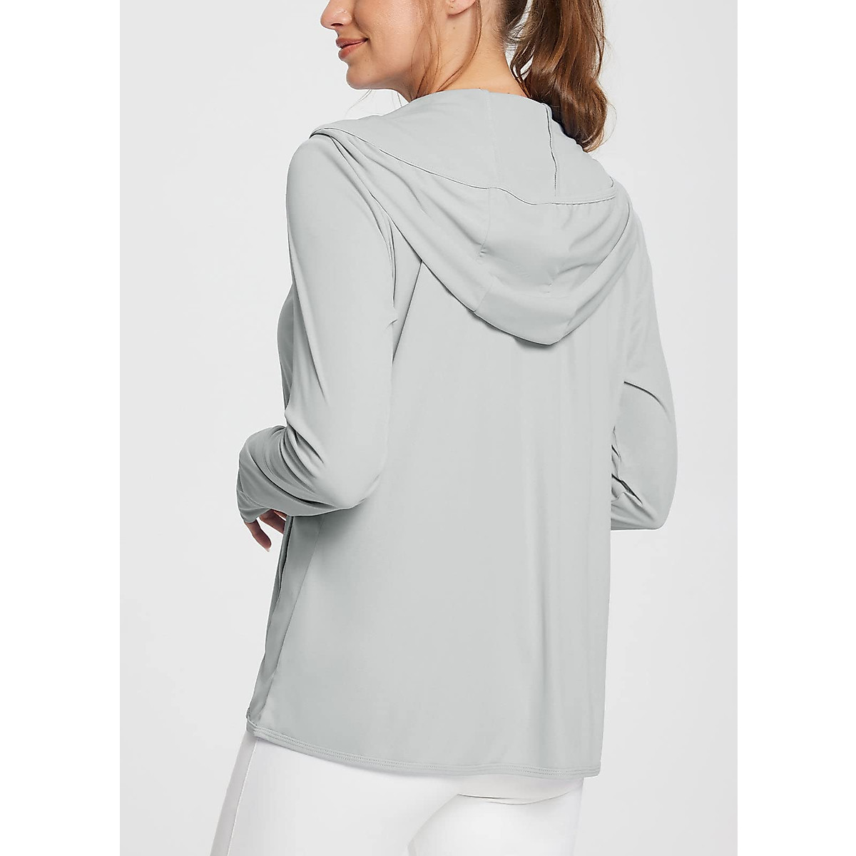 BALEAF Women's UPF 50+ Sun Protection Hoodie Jacket with Pockets for Hiking, Sports & Outdoor - Gray L