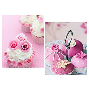 Rose Cutter Set Penta Angel 7Pcs Stainless Steel Flower Petal Fondant Teardrop Shaped Cake Cookie Pastry Baking Mold for Cupcake Topper Decoration (7)