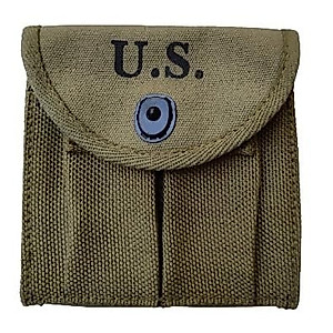 (Pack of 2) U.S WWII M1 Carbine Buttstock Ammo Ammunition Cartridge Magazine Pouch WW2