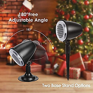Anoak 2PCS Christmas Projector Lights Outdoor, Waterproof LED Christmas Decorations, Movable Snowflakes LED Light Projector for Christmas themed parties, family birthday parties and garden decoration.