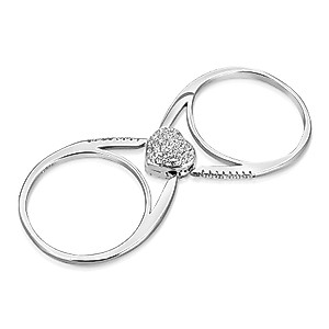 Sterling Silver 925 Reversible CZ Heart Bridal Ring (9)