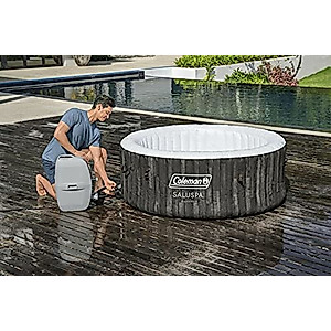Coleman SaluSpa 71" x 26" AirJet Inflatable Hot Tub, 2-4 Person - Bahamas Natural Wood Print