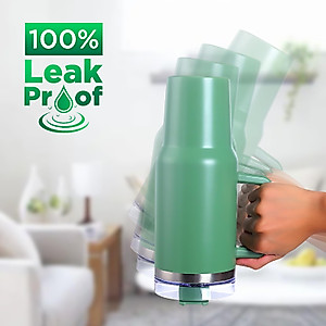 LITHOS Store Premium 40 Oz Stainless Steel Tumbler - Handle & Straw, Insulated Travel Mugs- Hot and Cold Beverages - Includes Bonus Cleaning Brush & Silicone Straw Cover Cap Sky Blue - Ideal Gift