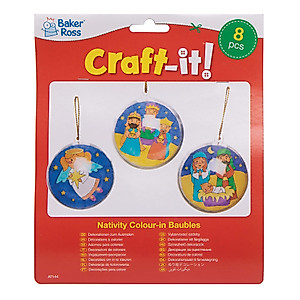 Baker Ross Ltd Nativity color In ornament Kits, Christmas Arts and Crafts (Pack of 8)