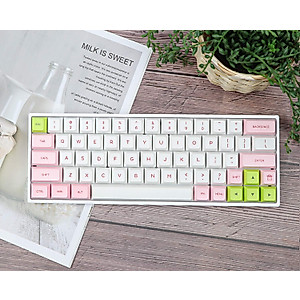 EPOMAKER SK64S Hot Swappable Bluetooth 5.1 Wireless/Wired Mechanical Keyboard with RGB Backlit, PBT Keycaps for Win/Mac/Gaming (Gateron Optical Red, Pink White)