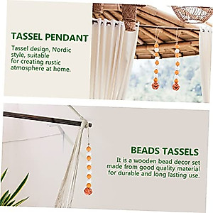 FUNOMOCYA 2pcs Pumpkin Bells Beaded Fringe Trim Halloween Decor Halloween Wreath Fall Beads Garland Home Décor Halloween Bead Garland Wooden Bead Garland Halloween Beaded Garland Decor Tray