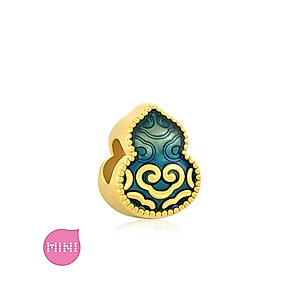 CHOW SANG SANG 999 24K Gold Cultural Mini Wulu (Groud) Charm Bracelet for Women [Pure Gold Not Gold Plated] 92660C (Gold, 17 CM)