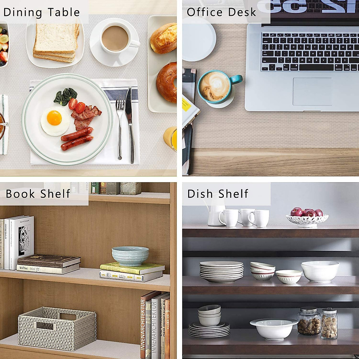 Lyiazsoy Kitchen Shelf Liners,Drawer Mats, Desk Shelf Liner,EVA Cabinets Liner,Protector Shelving Cupboard Lining,Non-Slip Washable Oil-Proof Kitchen Liner,Refrigerator Mat (11.8" x 59.1" 3 Roll)