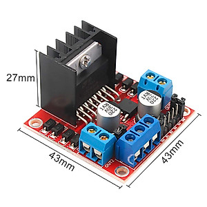 KeeYees L298N Motor Drive Controller Board Stepper Motor Control Module Dual H-Bridge with DC Motor and Smart Car Wheel Compatible with Arduino