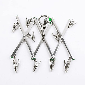 Fuyunohi 10 Clips Foldable Drying Rack Stainless Steel Film Hanging Rack Darkroom Equipment for 135 120 4x5'' Film