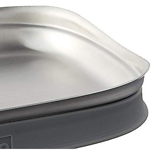 Tovolo Stainless Rest, Heat-Resistant Double 2-Piece Magnetic Spoon Stovetop, BPA-Free Nylon Cooking Utensil Holder for Stove, Dishwasher Safe, Charcoal/Stainless Steel