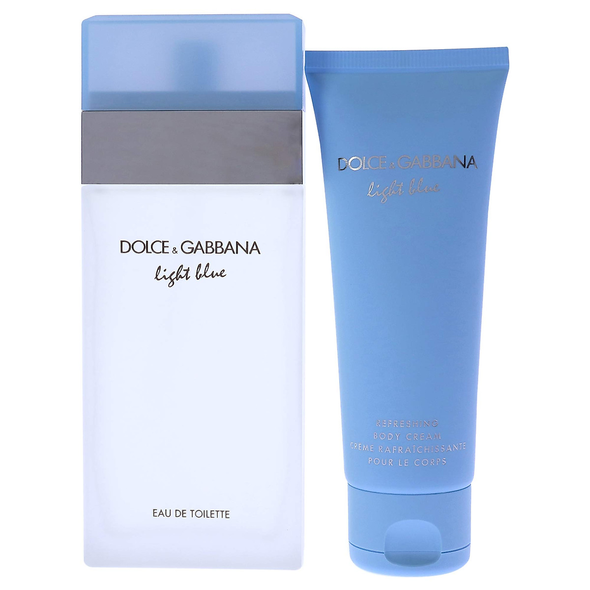 Dolce and Gabbana Light Blue Women 2 Pc Gift Set 3.3oz EDT Spray, 2.5oz Body Cream, (I0114257)