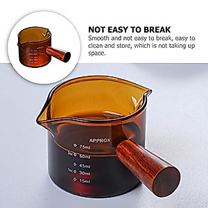 Luxshiny Clear Coffee Mug Espresso Shot Glass with Handle Shot Glass Measuring Cup Mini Milk Glass Cup with Handle for Milk Coffee Espresso Making Amber Stained Glass