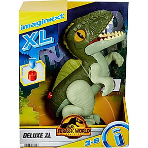 Jurassic World Toys Jurassic World Dominion Deluxe Growlin Giga XL Dinosaur Toy, 10 Inches Tall with Lights and Sounds for Preschool Kids Ages 3 and Up