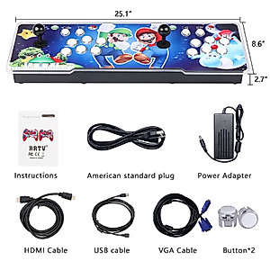 FVBADE [30000 Games in 1 70S Pandora Box Arcade Game Console Compatible PC & Projector & TV,3D Games 1-4 Players Double Joystick Favorite List Game Category Save/Search/Hide/Pause/Delete Games.