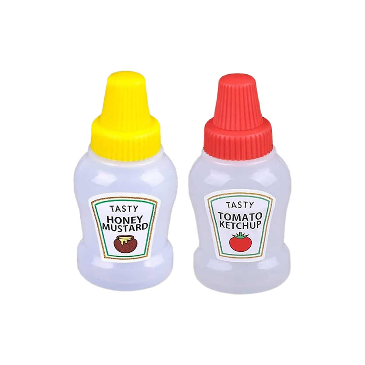 AiDuoWuYiP 2 Pcs Squeeze Bottles 25ml Sauce Bottle Dispensers with Caps Mini Squeeze Containers for Tomato Sauce Salad Dressing Seasoning