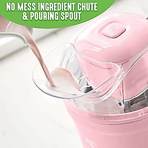 GreenLife 1.5QT Electric Ice Cream, Frozen Yogurt and Sorbet Maker with Mixing Paddle, Dishwasher Safe Parts, Easy one Switch, BPA-Free, Pink