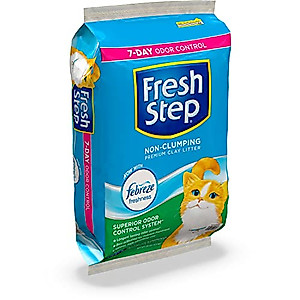 Fresh Step Non-Clumping Premium Cat Litter with Febreze Freshness, Scented - 35 Pounds (Package May Vary)
