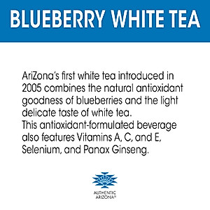 AriZona Premium Brewed Blueberry White, 20 Fl Oz, Pack of 24