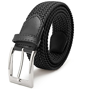FAIRWIN Elastic Golf Belt Braided Casual 1 3/8" Width Stretch Woven Belt Flexible Women Men Belts Jeans Shorts Pants