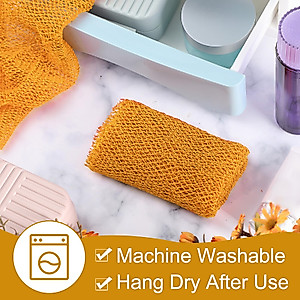 Geiserailie African Long Bathing Net Sponge Long Shower Body Scrubber Back Scrubber Skin Smoother Net Bathing Sponge for Daily Use or Stocking Stuffer(Yellow)