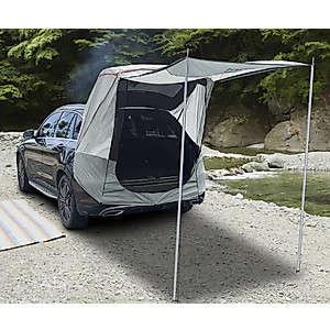 Poles Included Tailgate Shade Awning Tent for Car Camping Road Trip Essentials Small to Midsize SUV Waterproof 3000MM UPF 50+Grey (Large)
