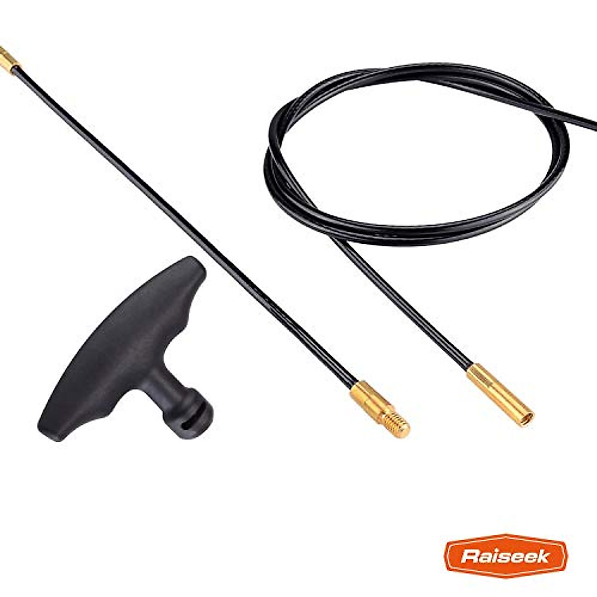 Raiseek Flexible Threaded Bore Cleaning Coated Cable Set 8", 33" for Pistol Rifle in Zippered Pouch