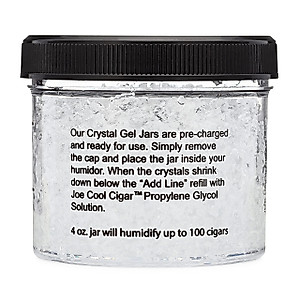 Joe Cool Cigar Crystal Gel Humidifier for Cigar Humidors (4 oz Jars) - 4 Pack