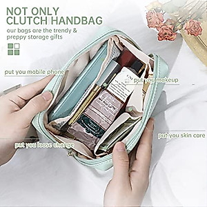 LOXITP With Hook Portable Women's Clear Makeup Bag,Waterproof Travel Toiletry Bag,Bring Zipper Skincare Cosmetic Bag,Toiletries Organizer Tote Storage Bag PU and TPU Materia (p4)