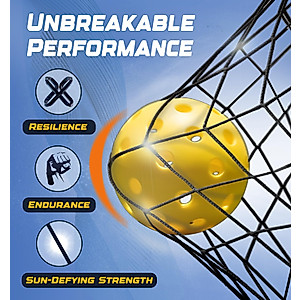 Pickleball Net - 22 FT USAPA Regulation Size Portable Pickleball Net, Pickle Ball Net with Exclusive Ball Holder, 4 Pickleballs & Carry Bag, Pickle Ball Net for Outdoor Indoor Driveway Backyard White