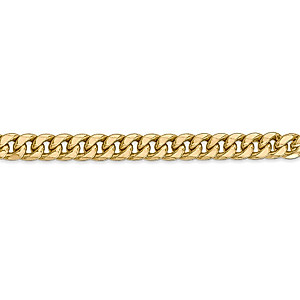 Sonia Jewels 14k Yellow Gold 6mm Miami Cuban Curb Chain Bracelet - with Secure Lobster Lock Clasp 7"