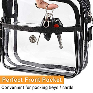 HULISEN Clear Crossbody Purse, Stadium Approved Clear Purse with Front Extra Pocket for Concert