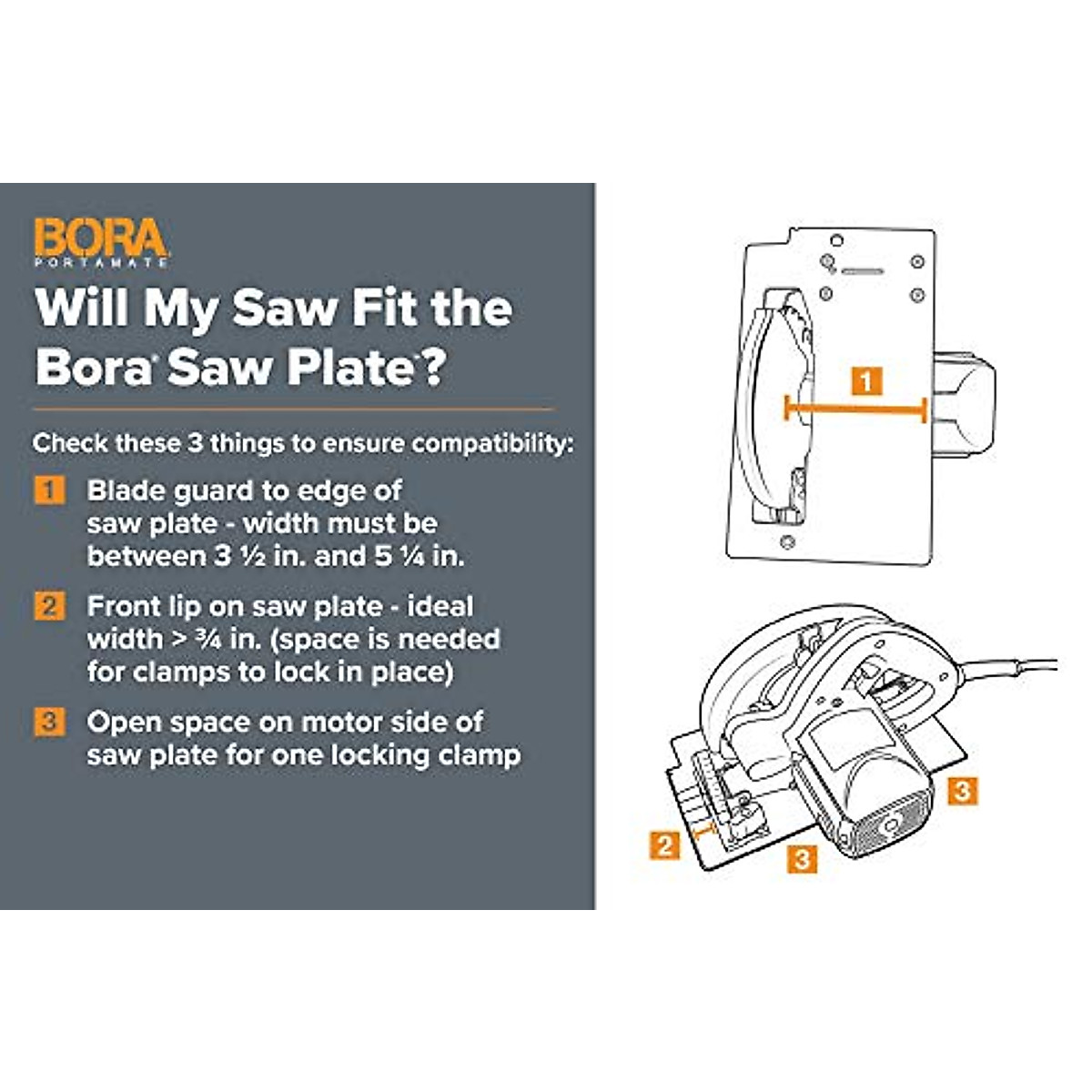 BORA 100" WTX Clamp Edge and Saw Plate Set for Woodworking, Contractors, Carpenters and DIY, Guide for Circular Saws, 100 Inch Cutting Length | 545106K