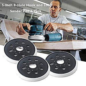 5" Sander Replacement Pad Compatible with Bosch Orbital Sander ROS20VS, ROS20VSC, ROS20VSK, ROS20, ROS10, Hook & Loop Sanding Backing Pad for Bosch RS035 & RS034 Pack of 3