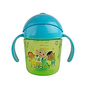 The First Years CoComelon Weighted Straw Cup — Bottle to Cup Transition Toddler Cups — 7 Oz — 6 Months and Up
