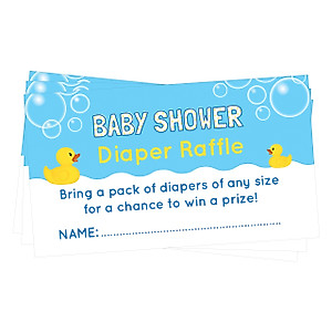 Rubber Ducky Baby Shower Diaper Raffle Tickets - 24 Count