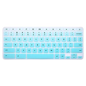 Keyboard Skin Compatible with 14" Dell Inspiron Chromebook 14 2-in-1 C7486 Touch-Screen (Not Compatible for 11.6" Dell Chromebook 3180 3189 3181 3120 5190 & Dell 13.3" Chromebook 3380) Ombre Mint