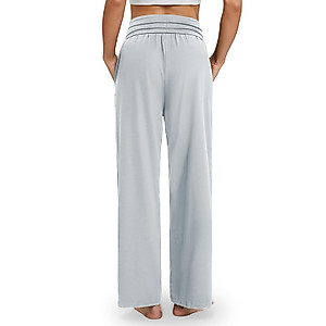 Gracyoga Wide Leg Yoga Pants for Women Casual Loose Cozy Sweatpants High Waisted Lounge Pajama Flowy Pants With Pockets