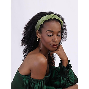 WOVOWOVO 4 Pieces Braided Headbands for Women Girls Wide Non Slip Hairbands for Women's Hair Fashion Head Band Solid Colors Chiffon Fabric Hair Accessories