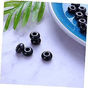 EXCEART 40 Pcs Beads with Large Holes Gemstone Beads Large Hole Spacer Beads Lava Beads Blue Lace Agate Beads Gemstone for Jewelry Making Beading Kits Loose Beads Round Beads Suite Natural