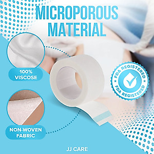 JJ CARE Micropore Tape [Pack of 14], 1” x 10 Yards, Breathable Paper Tape Medical Use, Latex-Free Paper Surgical Tape, Individually Boxed Paper Bandage Tape Rolls