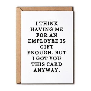 NTVShop Having Me For Your Employee - Funny Boss Birthday Card - Humor Joking Boss's Day Card For Your Leader - Birthday Boss Card