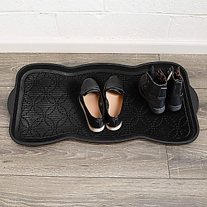 A1 HOME COLLECTIONS A1HC Boot Tray-Water Resistant Rubber Utility Shoe Mat 16"x31" for Indoor and Outdoor Use in All Seasons Multi-Purpose Boot Tray Mat