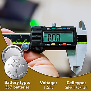 LOOPACELL 357/303 Silver Oxide Batteries (Pack of 5) - 1.55V Long Lasting Coin Cell Battery for Calculators, Lasers, Toys, Small Clocks, Digital Micrometers, Decorations, Holiday Ornaments