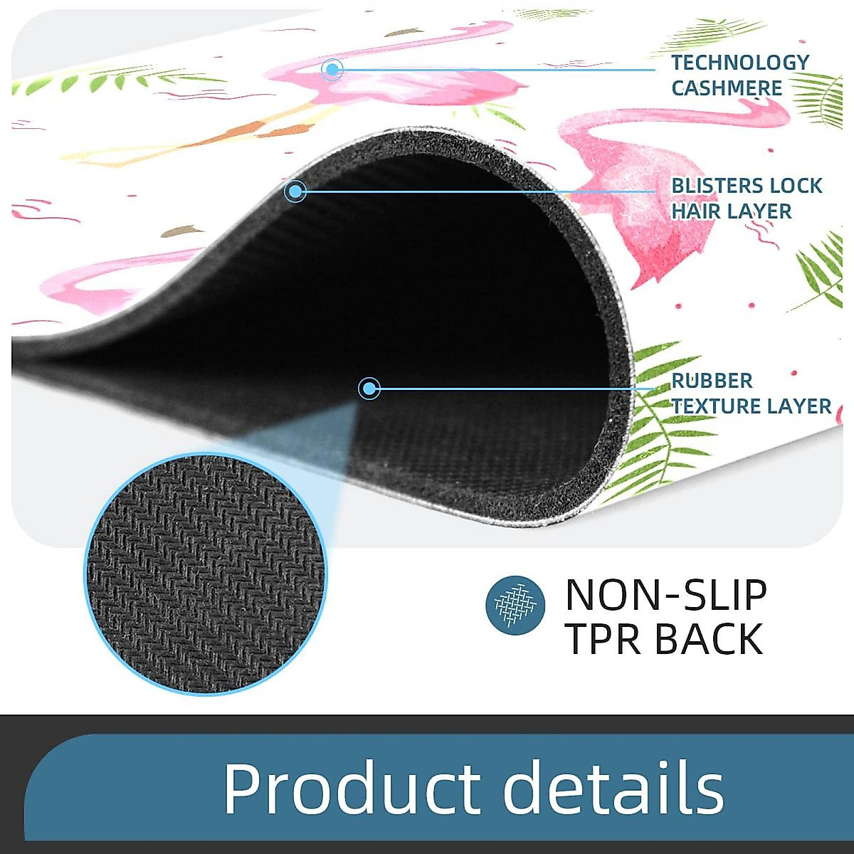 VBFOFBV Bathroom Rugs Absorbent Bath Mats for Bathroom Kitchen Bath Rugs Indoor Outdoor Area Rugs, Flamingo