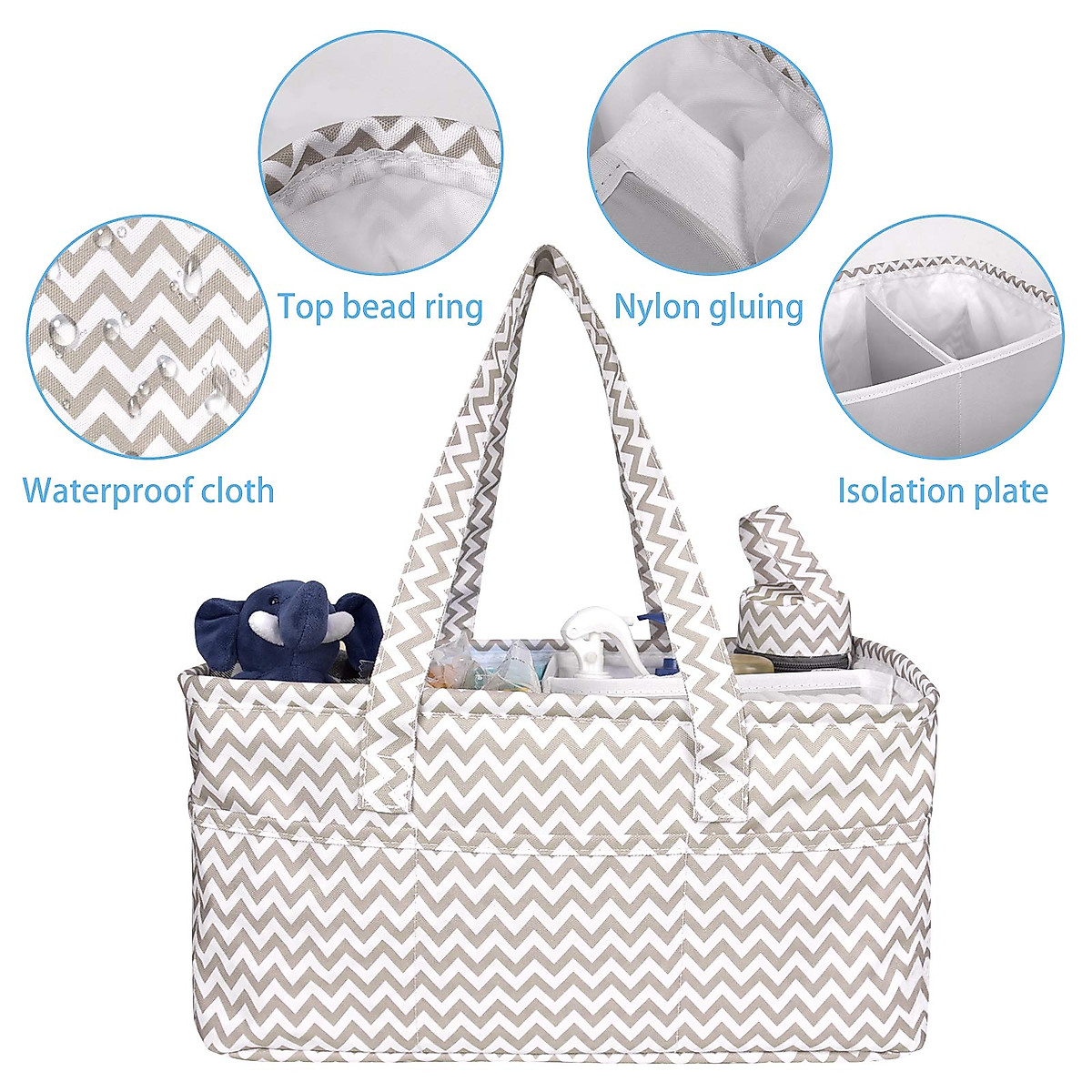 BAGLHER Baby Diaper Caddy Organizer,Large Baby Product Storage Rack and Kindergarten Storage Box,Portable Diaper Rack and Car Storage Box.