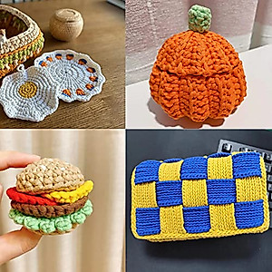 Yarn for Crocheting and Knitting Cotton Crochet Knitting Yarn for Beginners with Easy-to-See Stitches Cotton-Nylon Blend Easy Yarn for Beginners Crochet Kit(3x50g)-Orange+White+Black