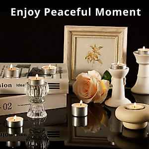 Tealight Candles 4 Hours Clean Tea Candles 240 Pack, Long Burning White Unscented Tea Candles for Weddings, Home, Pool,Shabbat