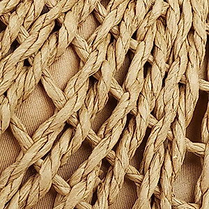 YYW Straw Bag for Women Rattan Purse Handwoven Tote Summer Beach Shoulder Bag (Khaki)