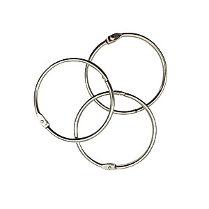 3Inch (12 Pack) Loose Leaf Binder Rings, Nickel Plated Steel Binder Rings, Keychain Key Rings, Metal Book Rings, Silver, for School, Home, or Office
